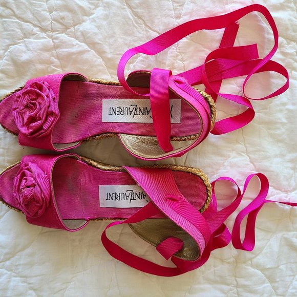 Yves Saint Laurent | Shoes | Yves Saint Laurent Hot Pink Espadrille ...